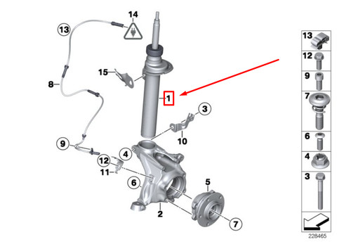 NEW BMW X4 F26 FRONT LEFT SHOCK ABSORBER 31316796315 6796315 11-17 ...