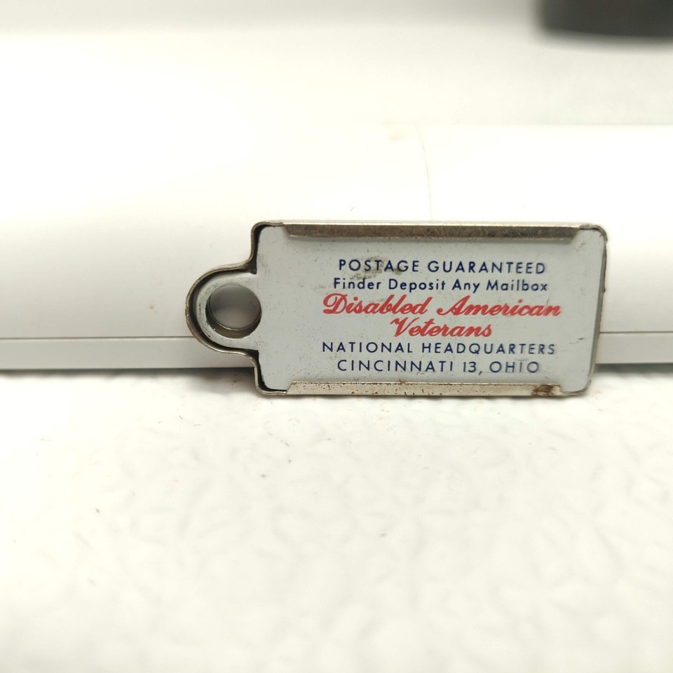 RARE VTG Disabled Veterans Mini License Plate Key Chain Ring MINNESOTA ...