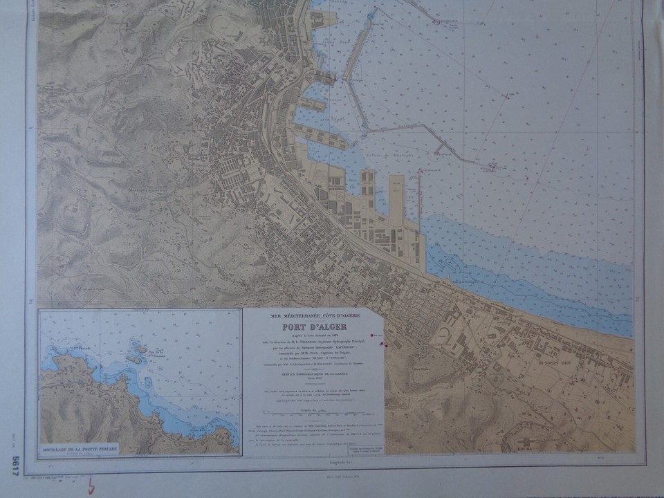 Marine Map / Coast Of Algeria - Port Of Algiers SHOM 1966 | eBay UK