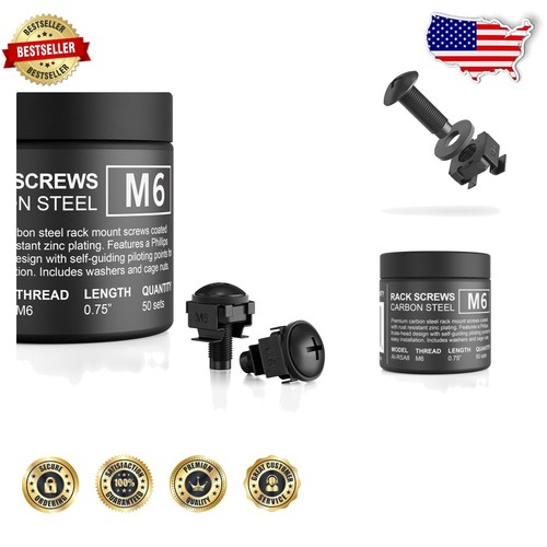 Pro M6 Rack Screw Kit 50pc Carbon Steel Zinc Cage Nuts Nylon Washers | eBay