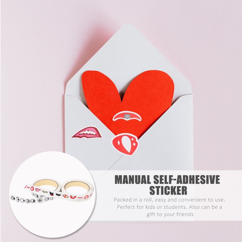 2 Rolls Eyes Mouth Stickers Cartoon Stickers Labels for Art Craft DIY ...
