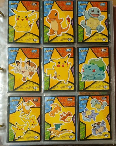 Pokemon TOPPS First Movie - Complete STICKER set - 18/18 mix logos EXC ...