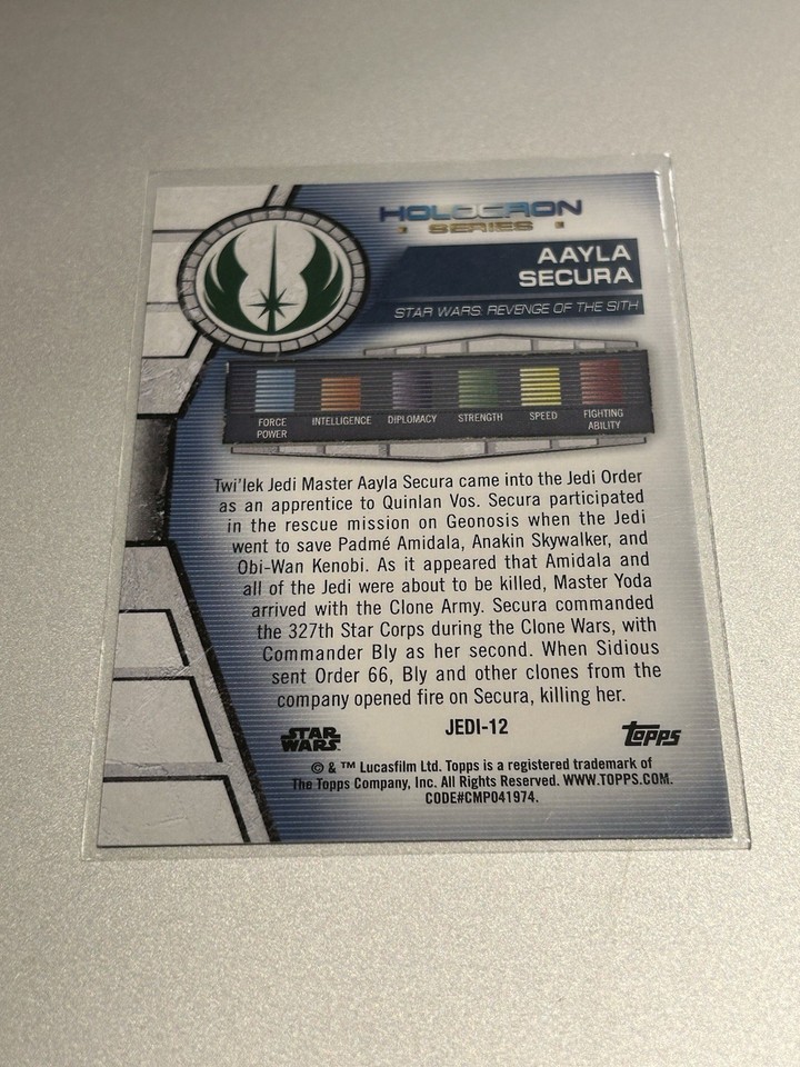 2020 Star Wars Holocron Green Parallel Aayla Secura #JEDI-12 | eBay