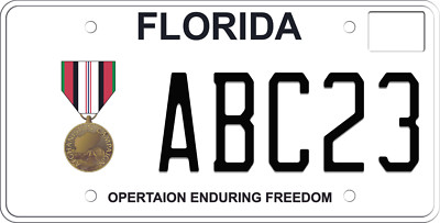Custom Florida License Plate - OPERATION ENDURING FREEDOM / P242 | eBay