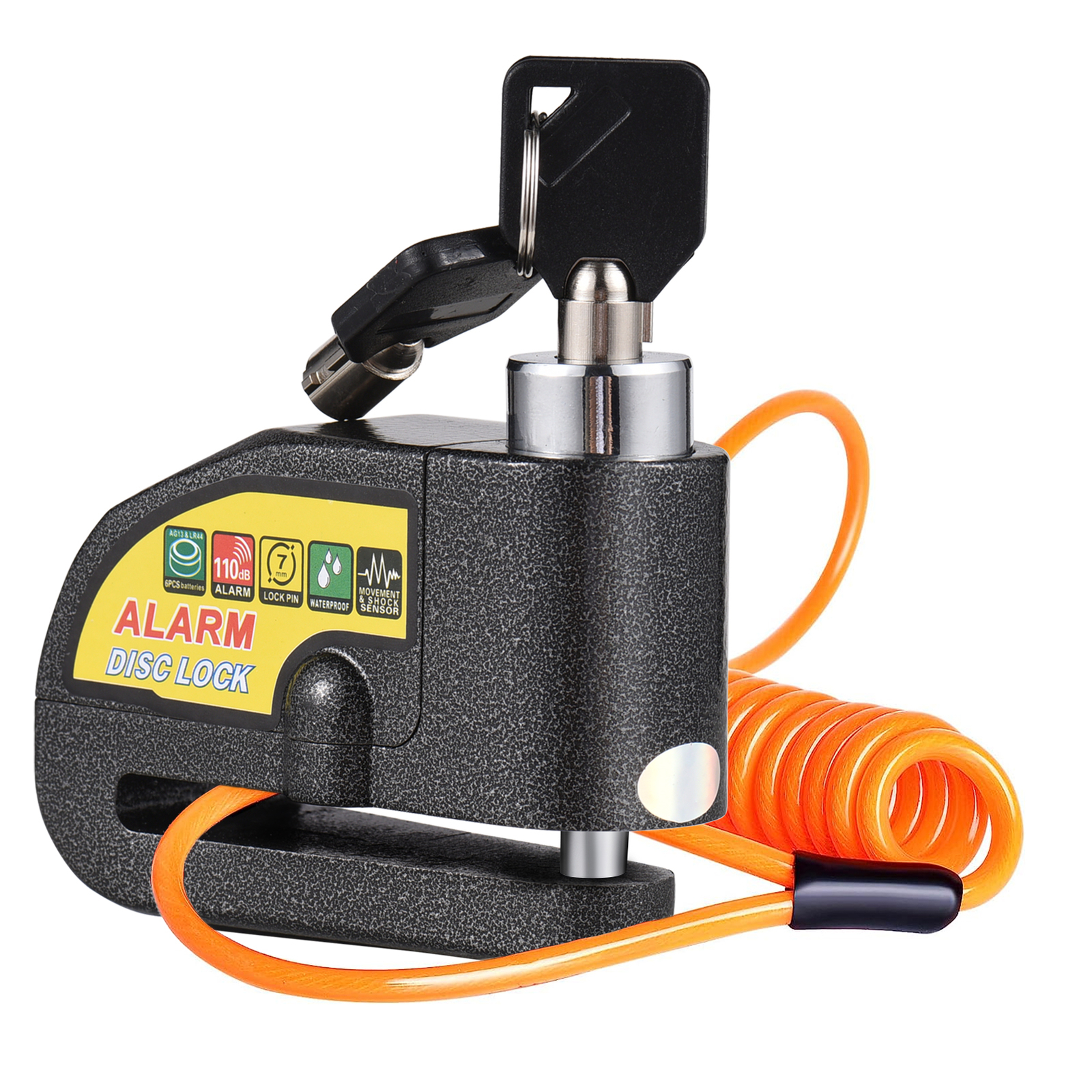 Motorcycle Scooter Disc Lock with Alarm Anti-Theft Disc Brake Lock ...