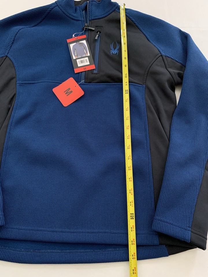 Spyder Sweater Blue Black Pullover Heavy Ski Jacket Zipper Spider Men’s ...