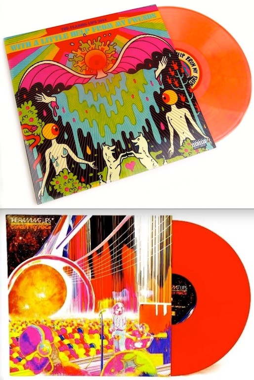 THE FLAMING LIPS 2x LP COLORED VINYL Lot ONBOARD SPACE & WITH A LITTLE ...