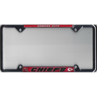 kansas city chiefs logo nfl football team thin top chrome license plate ...
