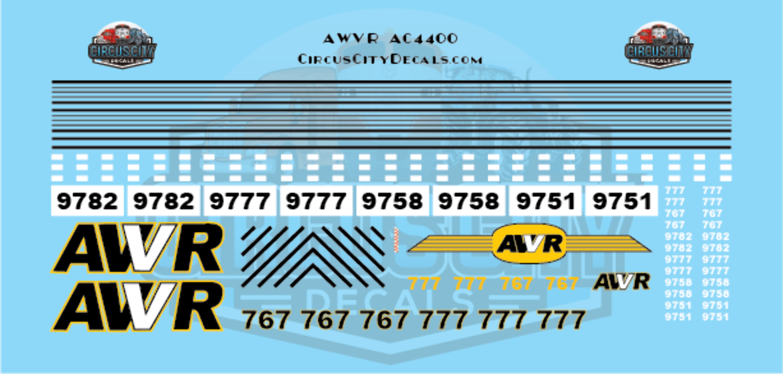 AWVR Unstoppable Movie Custom Decals 767 777 AC4400 CP HO Scale | eBay