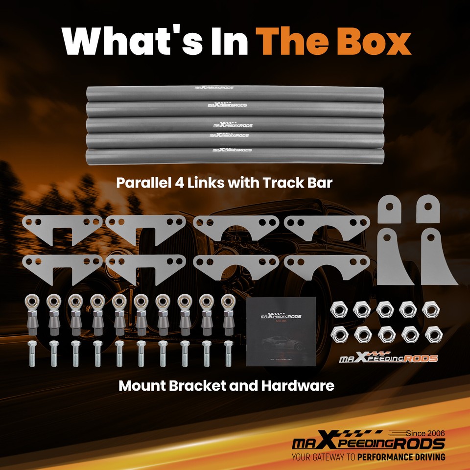 Rear Parallel 4 Link Suspension Kit 24" Bars For Hot Rod Rat Trucks ...