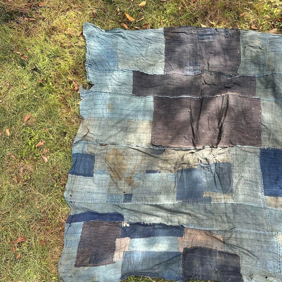 BORO Indigo Textile 155x155cm Patchwork Sashiko Vintage Fabric from ...