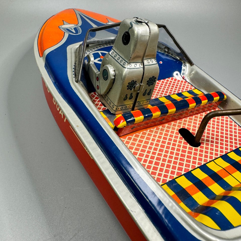 Rare Vintage Marusan Tin Litho Robot Boat / Speed Boat No. 7 Working | eBay
