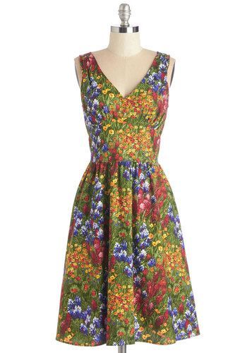 Retrolicious Modcloth floral v-neck dress small nwt pinup nature | eBay
