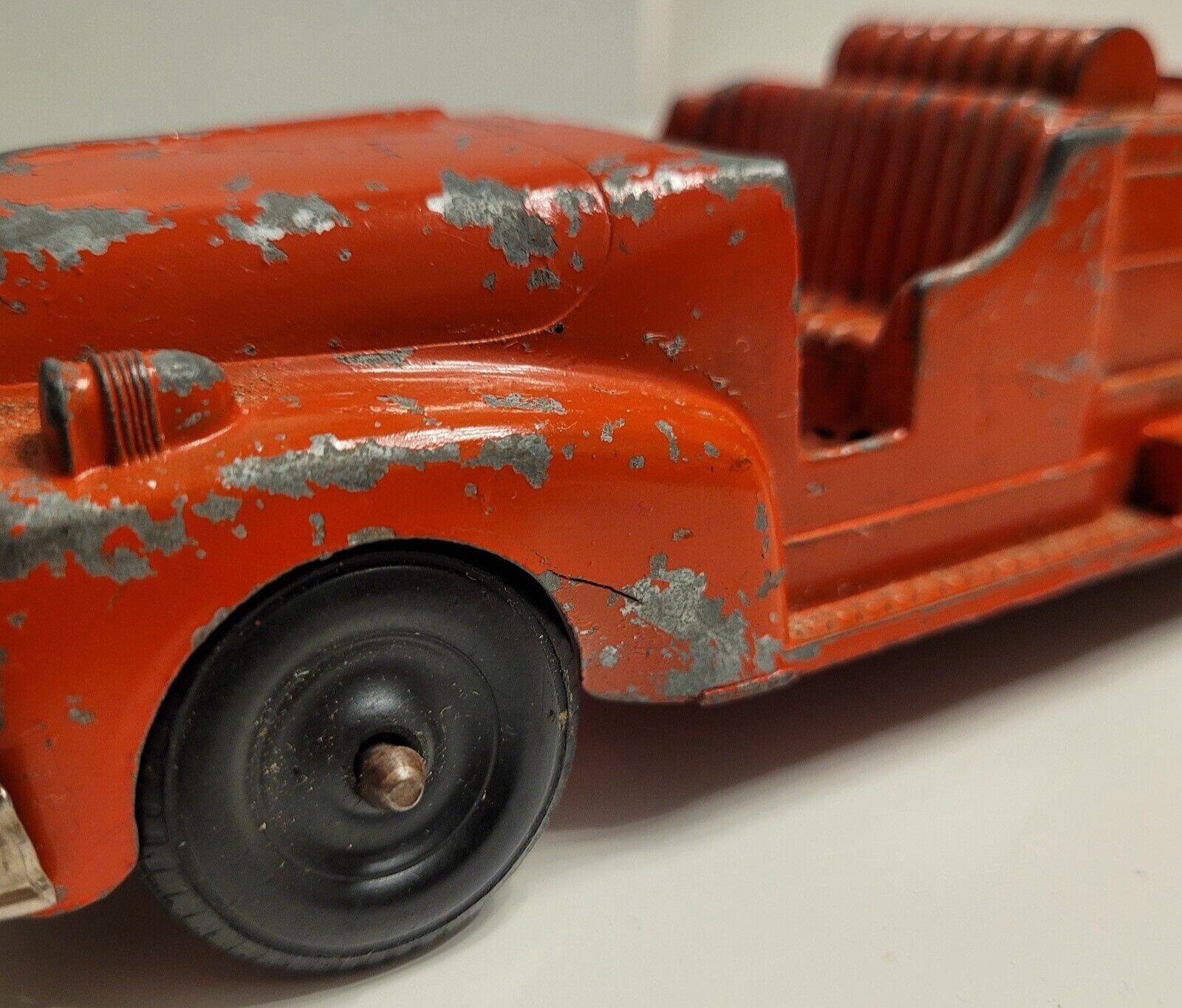 Hubley Kiddie Toy Ladder Fire Truck No 468 Red Die Cast 9.5" VINTAGE ...