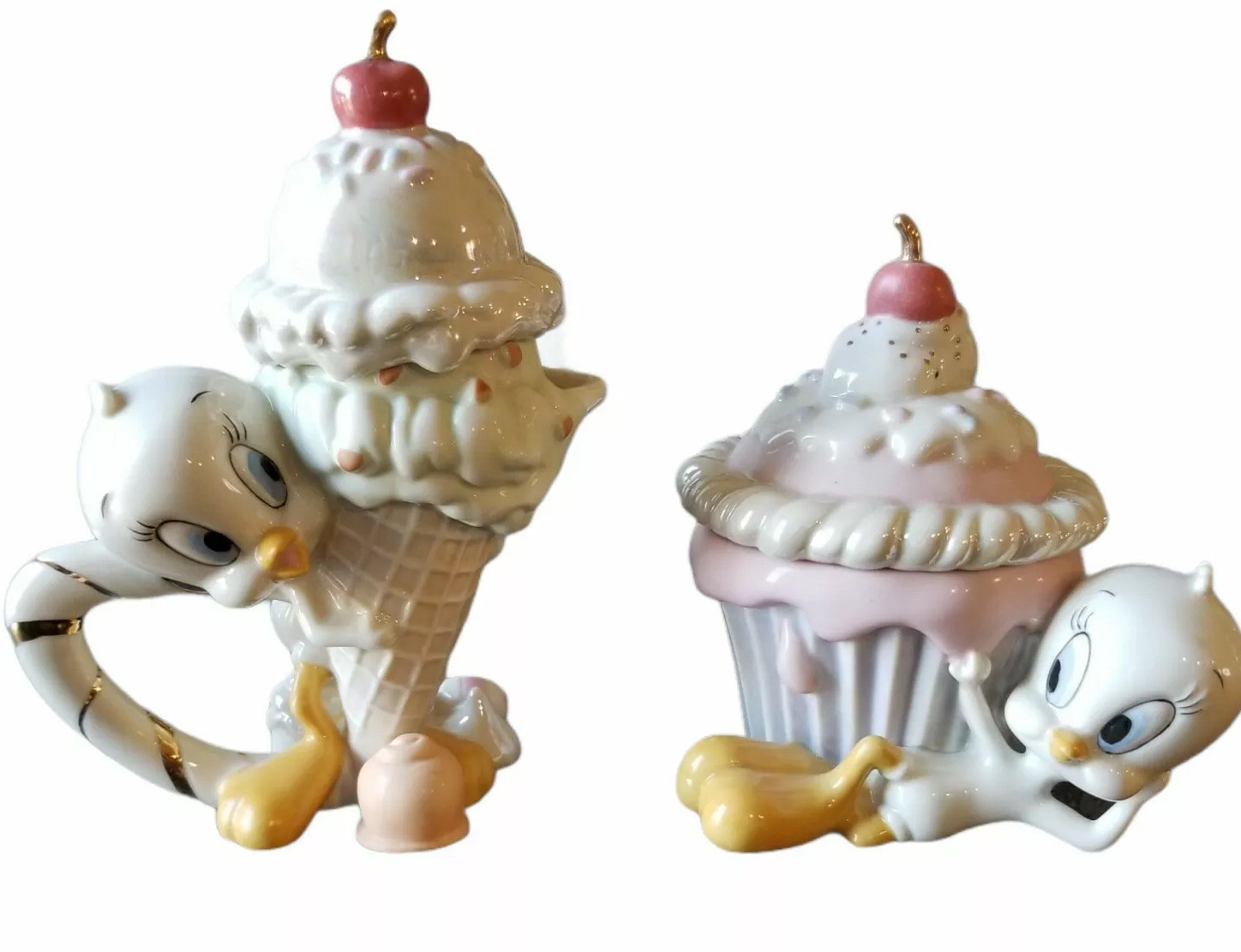 Lennox Ice Cream Cone Looney Tunes Tweety Bird Creamer and Sugar Bowl ...