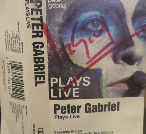 Peter Gabriel Signed PLAYS LIVE CASSETTE A MUST HAVE FOR YOUR ...