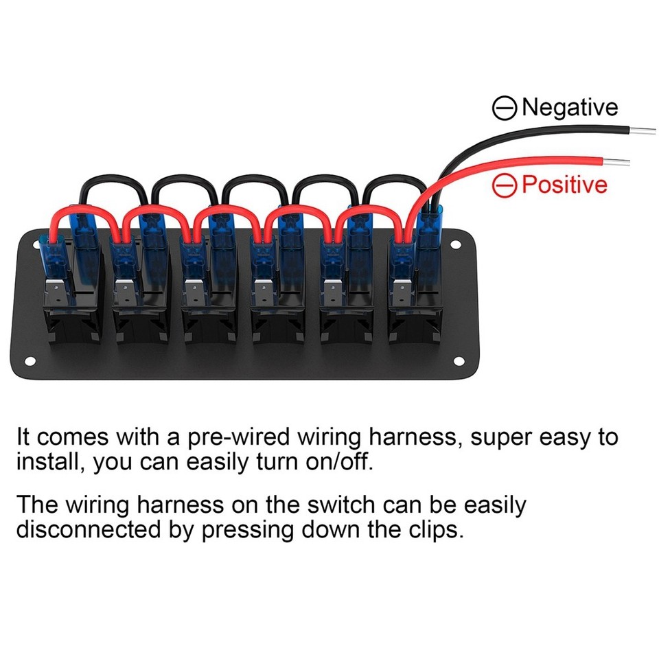 LED Rocker Panel 12V 24V 6 Gang Car Panel on OFF for Automotive Car5318 ...