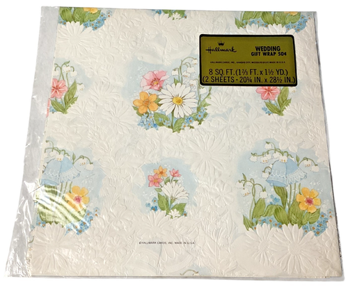Vintage Hallmark: Wedding Gift Wrapping Paper, 2 Sheets 8 Square Feet ...