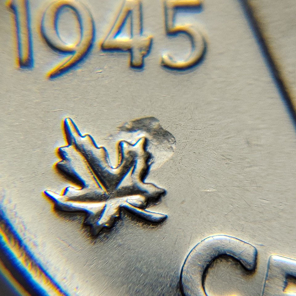 ERROR 1945-2005P Victory Struck Through Grease CANADA UNC 5 Cents N715 ...