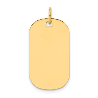 14k Yellow Gold Plain .018 Gauge Engraveable Dog Tag Disc Charm Pendant ...