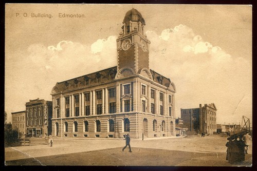EDMONTON Alberta Postcard 1910s Street View Post Office | eBay