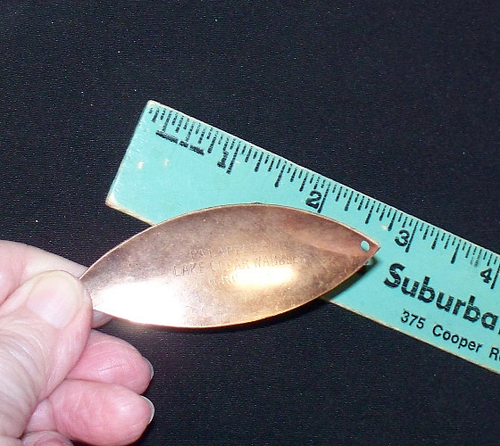 VINTAGE LAKE CLEAR WABBLER COPPER? SPOON H.ROBARE SIGNED- 3" LENGTH ...