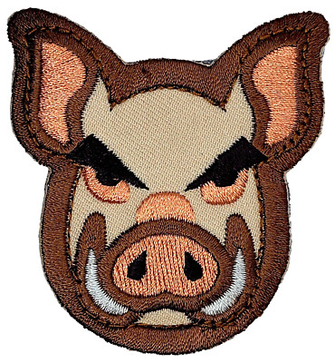 MILSPEC MONKEY PIG HEAD Morale Patch DESERT 2.37" x 2.5" Embroidered TACTICAL | eBay