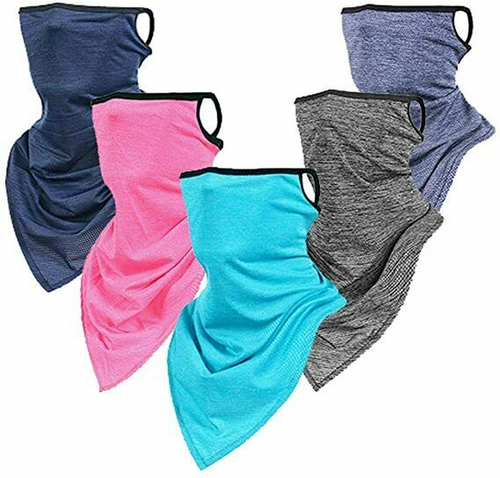 Triangle Face Mask Loops Ear Ice Silk Bandana UV Protection Neck Gaiter ...