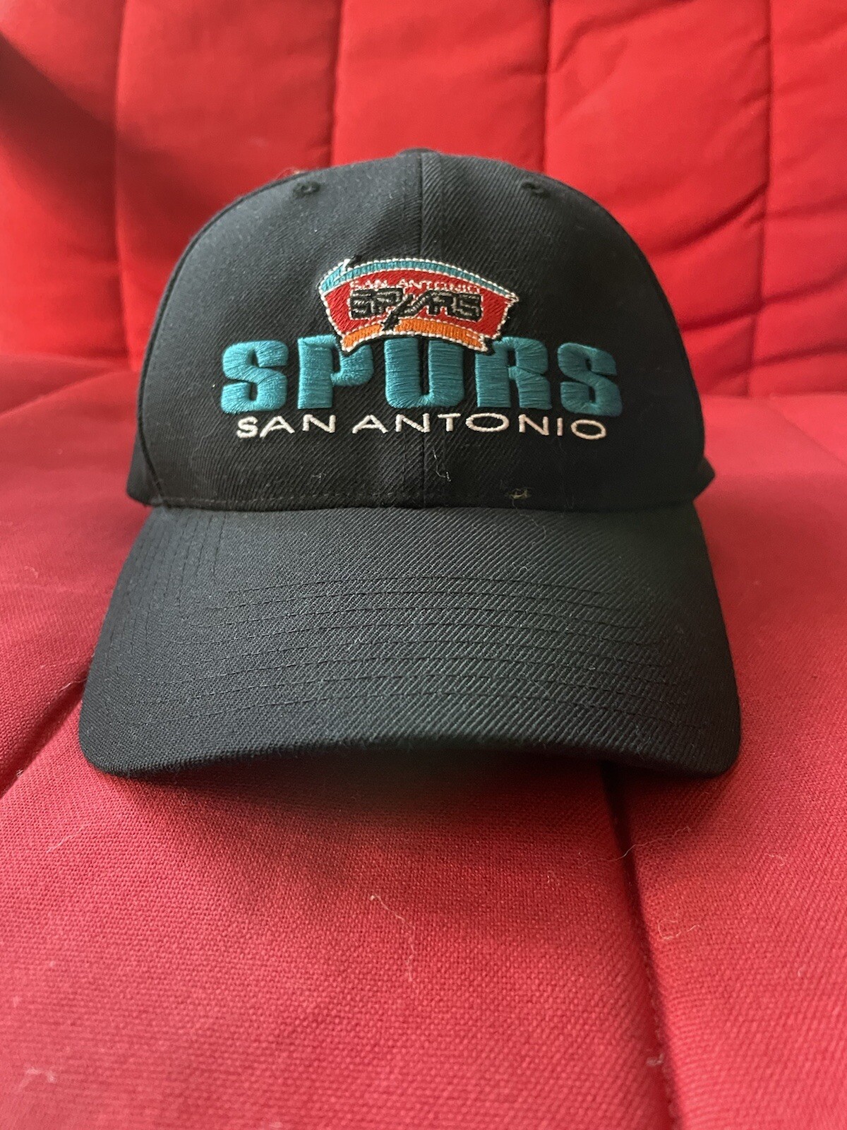 Vintage 90s San Antonio Spurs Logo Official NBA Hat Cap Snapback Black ...
