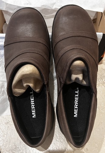 MERRELL Women's Encore Moc 4 Bracken Brown Leather J001436 Slip On (WH2 ...