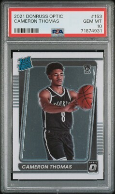 CAMERON THOMAS 2021 PANINI DONRUSS OPTIC ORANGE PSA MINT 9 /199 ROOKIE ...