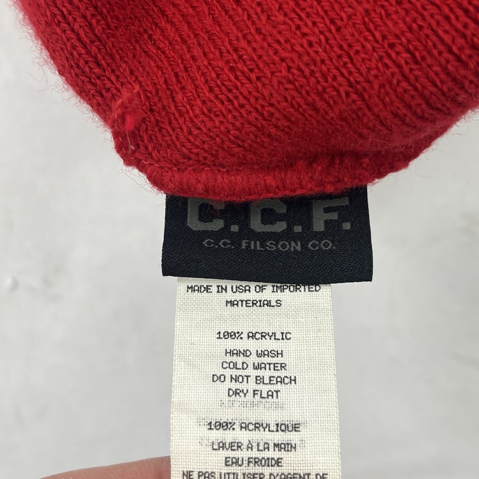 Filson CCF watch cap Beanie Red. Acrylic winter hat. Made in USA. C.C.F ...