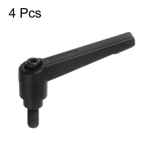 4pcs M6 x 12mm Threaded Stud Adjustable Clamping Lever Handle Bolt Knob ...