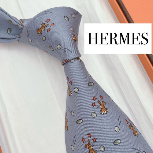 Hermes Silk Tie Rabbit Golf AllOver Pattern 7956EA France | eBay