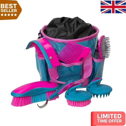 Portable 7-Piece Horse Grooming Kit with Six Pockets - Ideal for ...