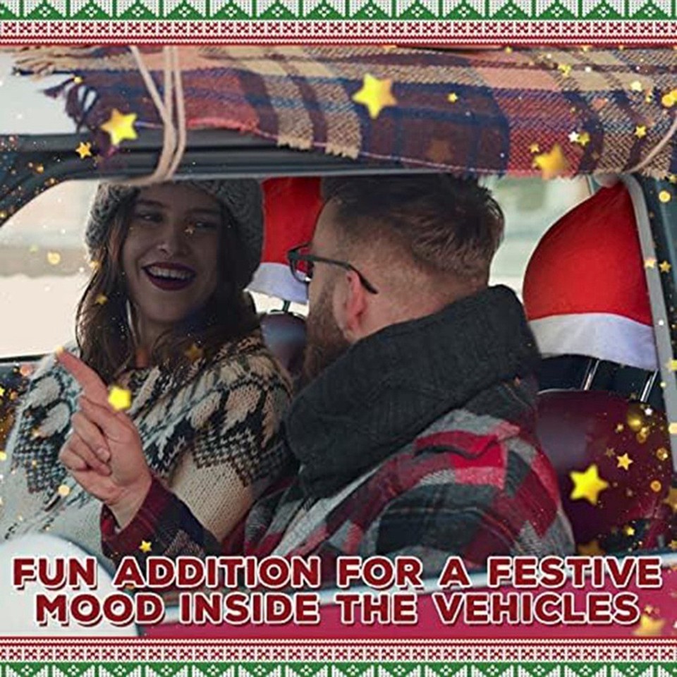 4Piece Santa-Claus Hat Interior Car Decoration Suitable for Most ...