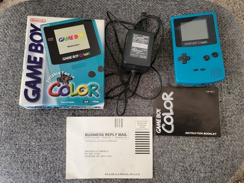 Game Boy Color - Teal / Complete / Tested / Working + AC Adapter CIB | eBay