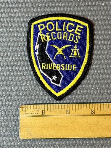 Vintage Riverside CA California Police Records Patch unused smaller ...
