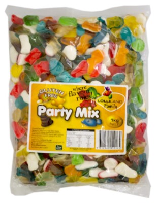 1kg LOLLILAND GUMMY PARTY MIX GUMMI MIXED JELLY BULK LOLLIES CANDY ...