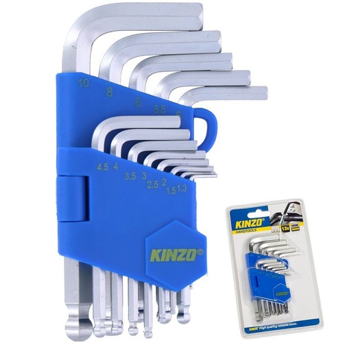 13PC End Ball Point Hex Allen Key Set Alan Metric 1.5-10mm Chrome ...