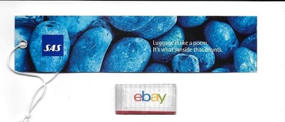 SAS SCANDINAVIAN AIRLINES LUGGAGE TAG UNUSED 1990'S LUGGAGE LIKE A POEM ...