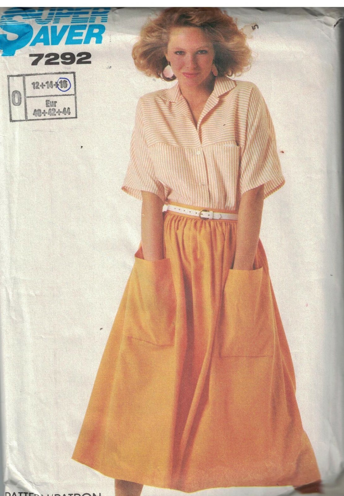 7292 Vintage Simplicity SEWING Pattern Misses Easy to Sew Shirt Skirt ...