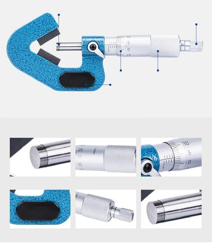 1-15MM 3 Odd fluted micrometer V-anvil Measure Outer tap top diameter ...