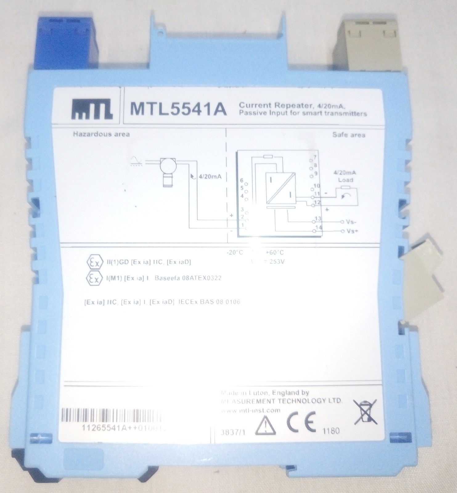 MTL 5541A CURRENT REPEATER 4/20mA passive Input for Smart Transmitters ...