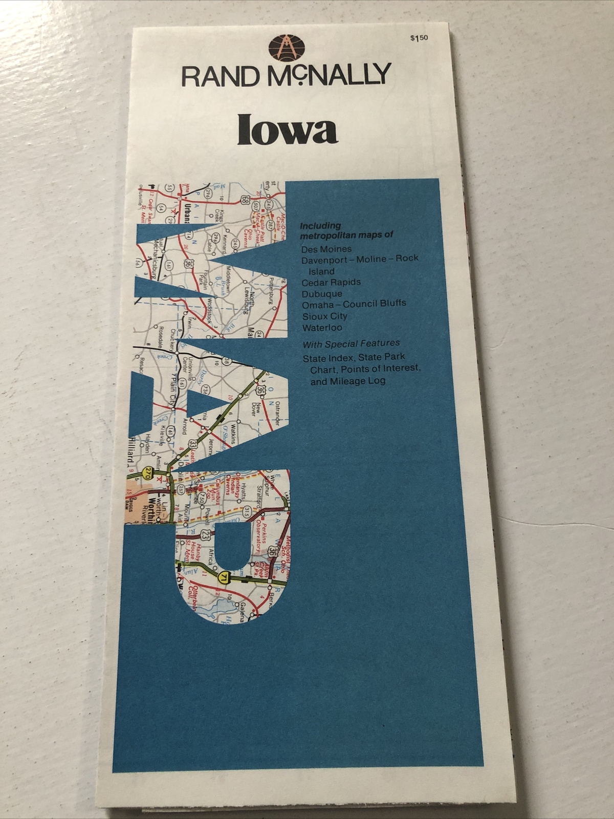 Rand McNally Iowa 1980s Folding Road Map w/ Cities #10 | eBay