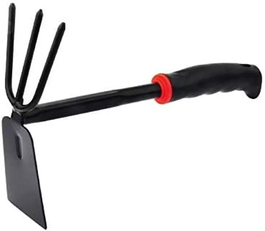 HOT Gardening Hand tool metal hoe 3 Teeth carbon Steel Blade FREE ...