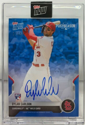 Dylan Carlson 2021 Topps Now MLB Postseason BLUE Autograph Auto RC #'d ...