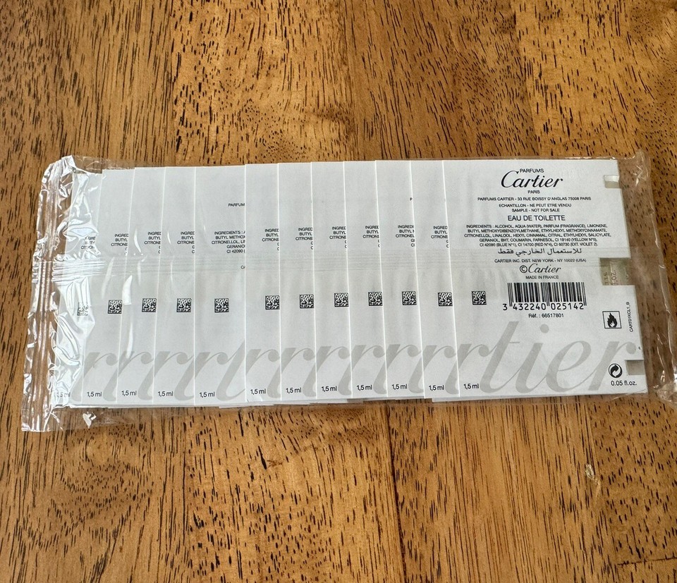 Cartier Declaration Cologne Spray Sample Vials 1.5 ml/0.05 oz - 12 Pack ...