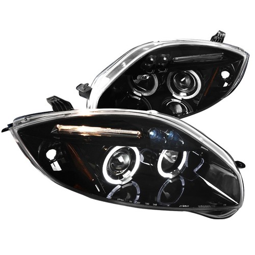 Jet Black Fits 2006-2011 Mitsubishi Eclipse Led Halo Projector ...