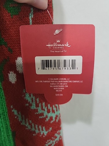 Hallmark Channel #1 Fan Unisex Size Large Green And Red Ugly Christmas ...